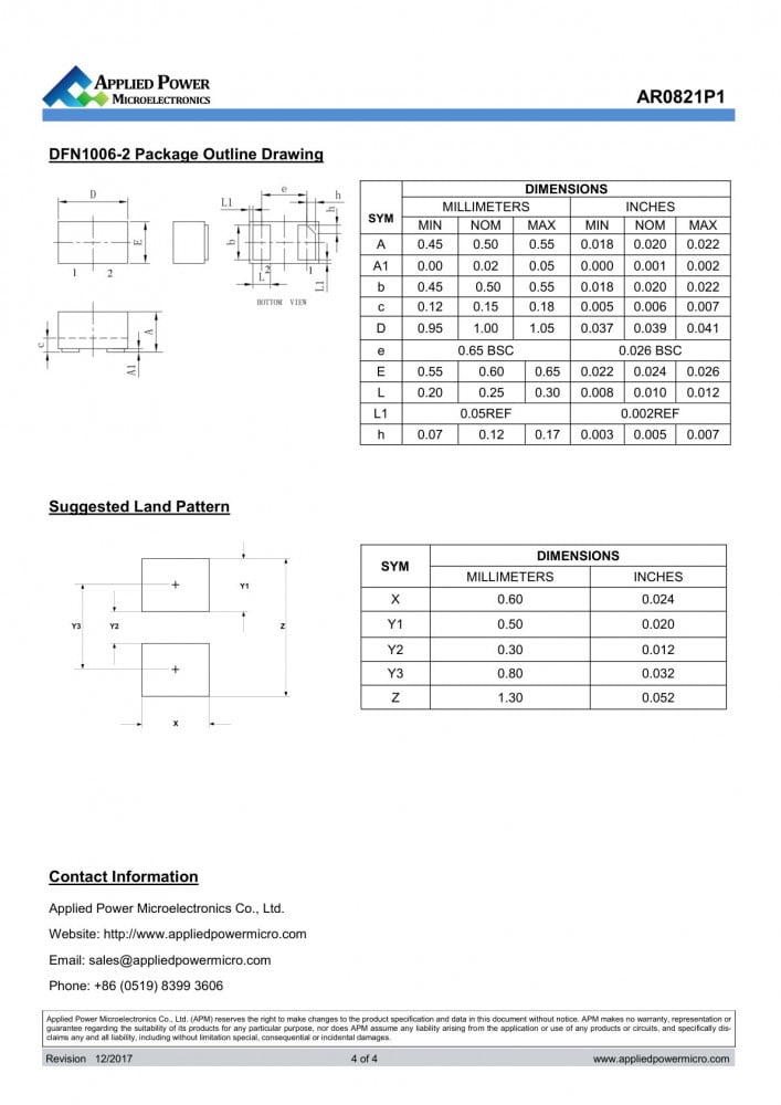 AR0821P1 datasheet page 4