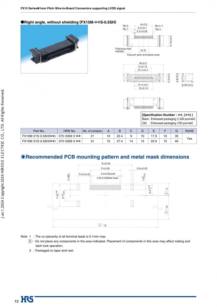 HRS FX15M-31P-C datasheet page 10