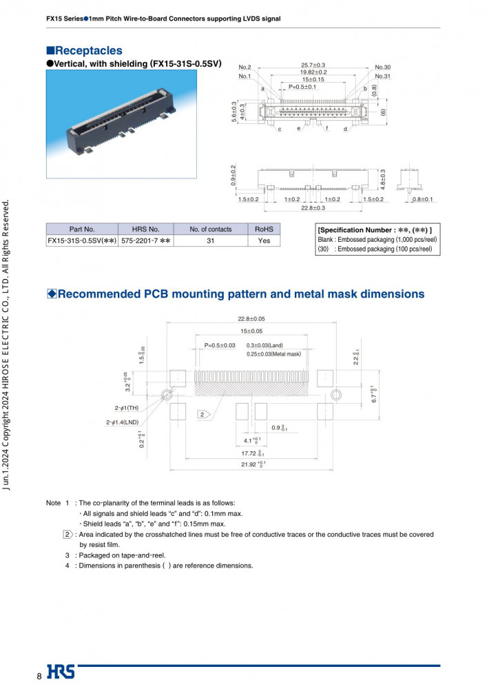 HRS FX15M-31P-C datasheet page 8