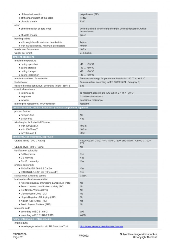 6XV18782A technical document page 2