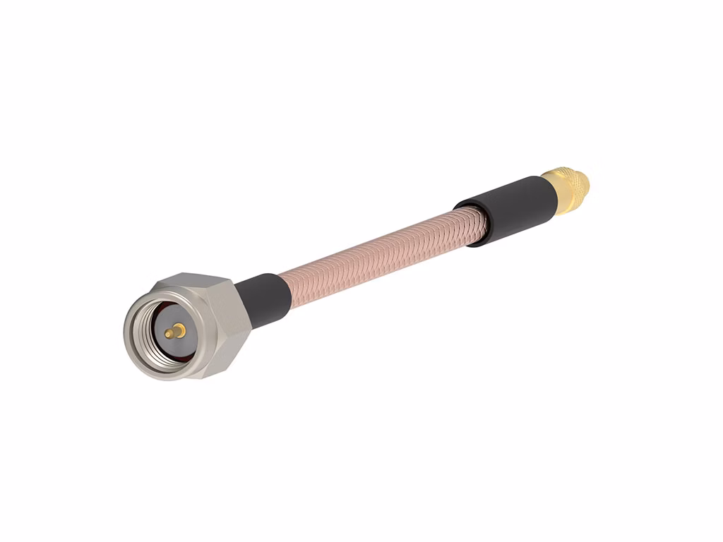 MCX Right-Angle Plug to SMA Straight Bulkhead Jack on RG-316 Cable, 152.40mm Length, 50 Ohms