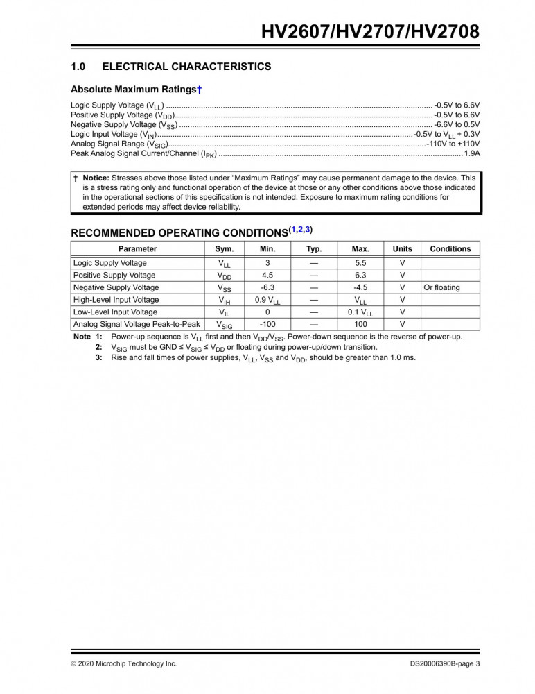 HV2607 technical document page 3