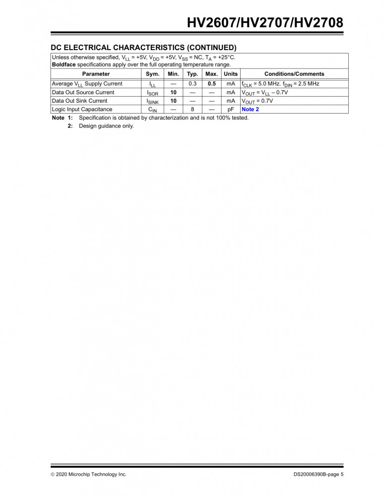HV2607 technical document page 5