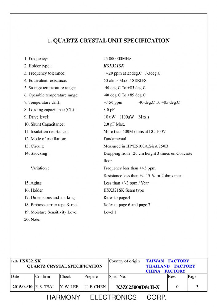 HELE X3Z025000D81H-X specification page 3