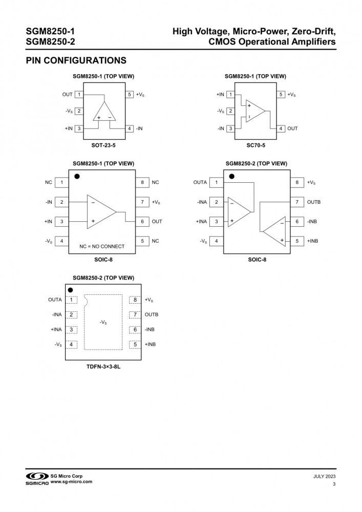 SGM8250 datasheet page 3