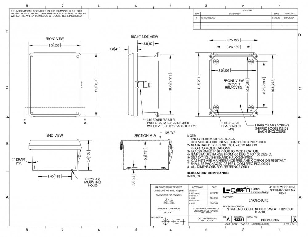L-com NBB100805 technical document page