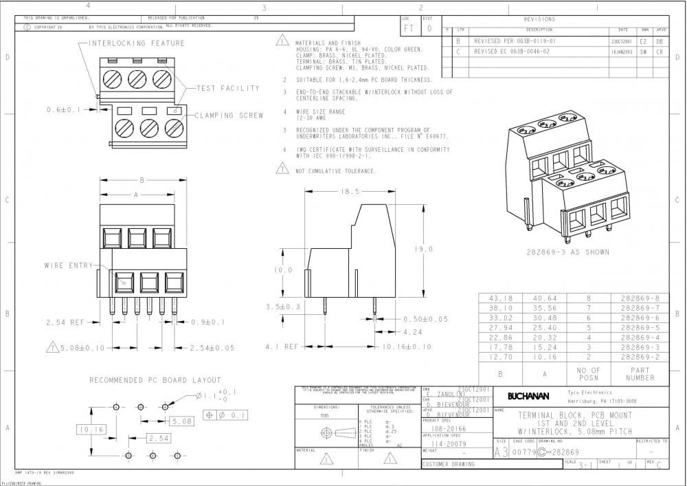 TE Connectivity 282869-2 technical drawing page