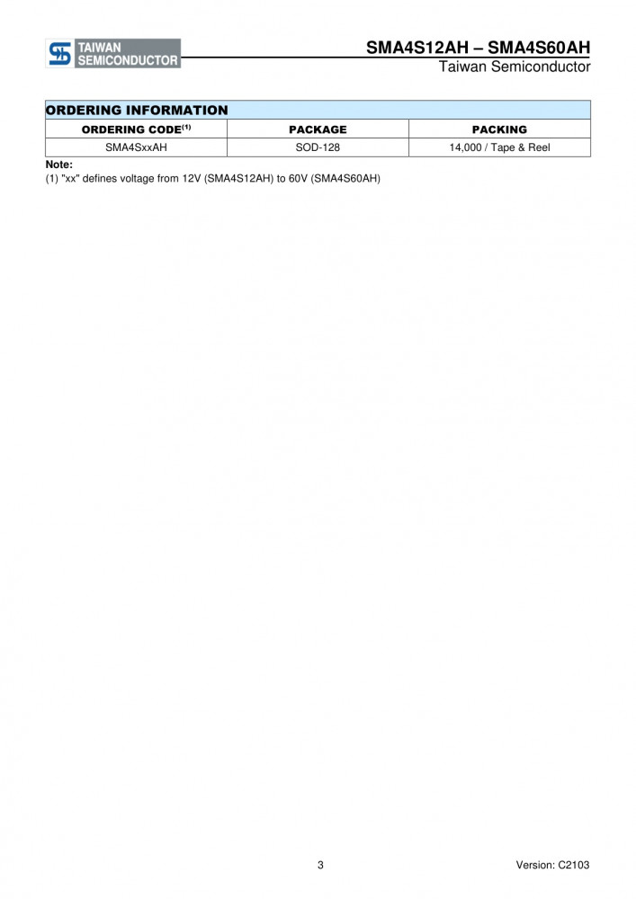 SMA4S15AH datasheet page 3