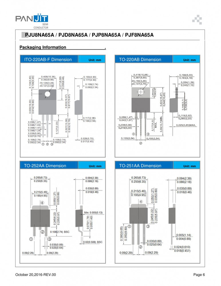 PANJIT PJD8NA65A datasheet page 6