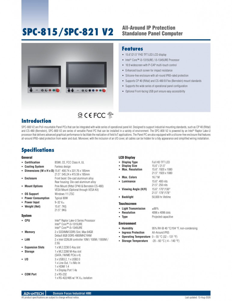 SPC-821 V2 technical document page 1
