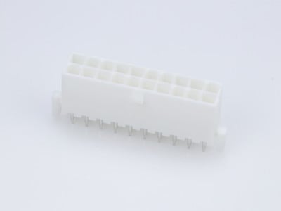 Mini-Fit Plus Header, Dual Row, Vertical, 10 Circuits, without Snap-in Plastic Peg PCB Lock, Nylon 6/6, UL 94V-0, Tin (Sn) Plating