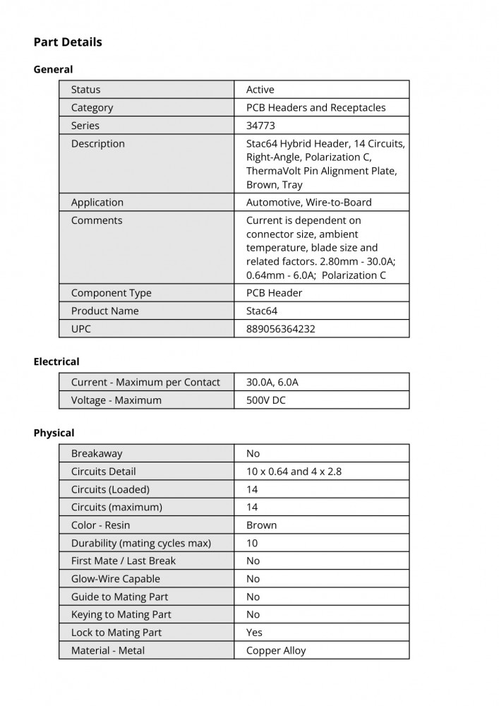MOLEX 347738142 technical document page 2
