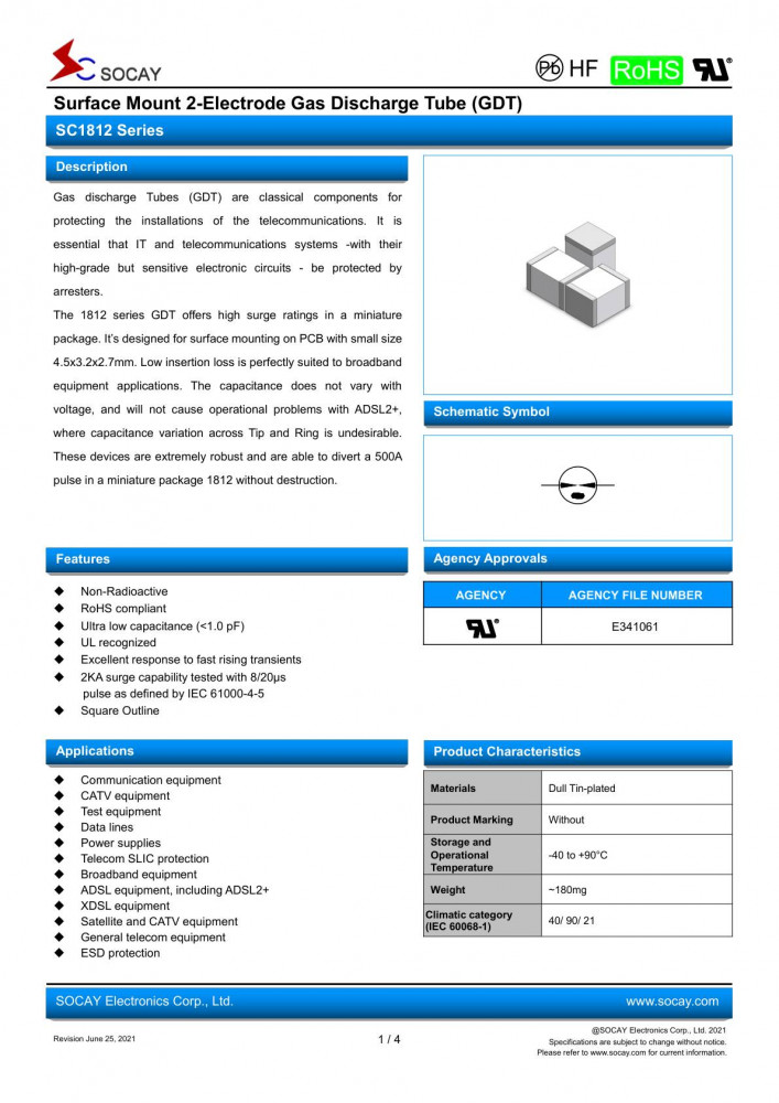 SC1812 series technical document page 1