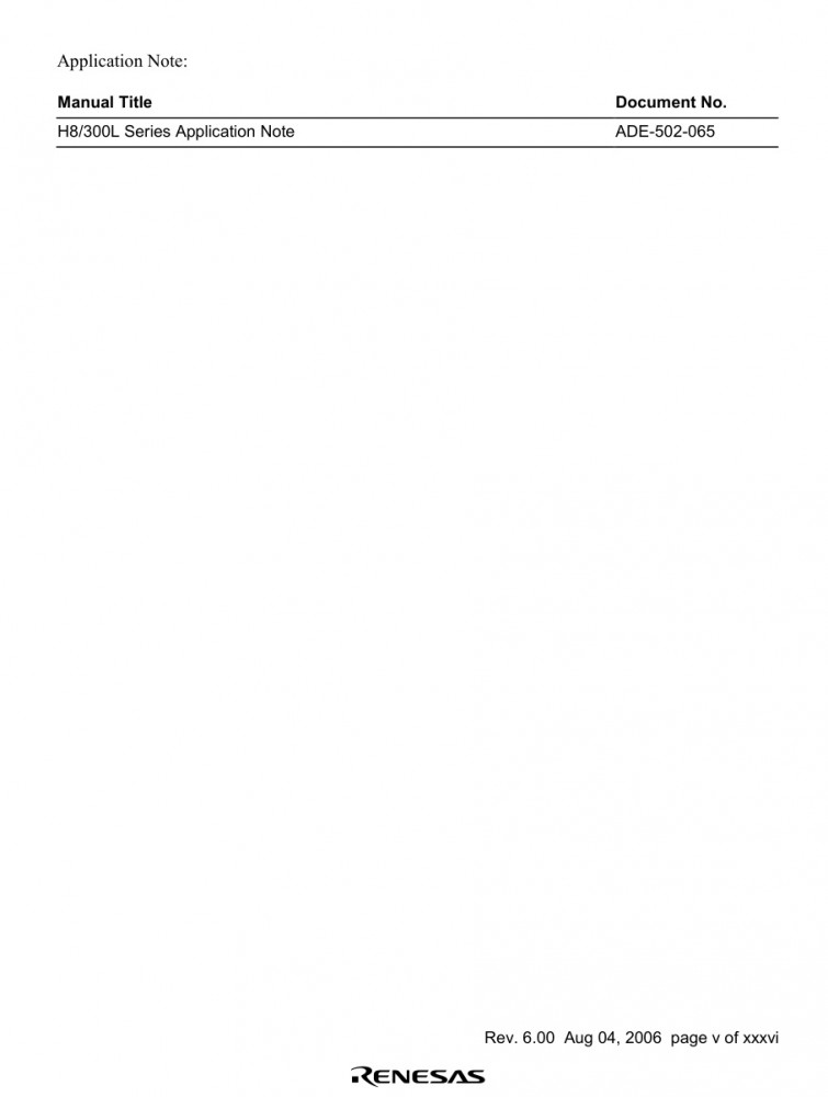 Renesas H8/3847R hardware manual page 5