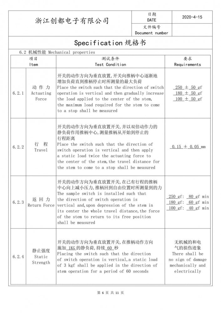 CAX TS-1140SP-4x4x2.3H-260 specification page 6