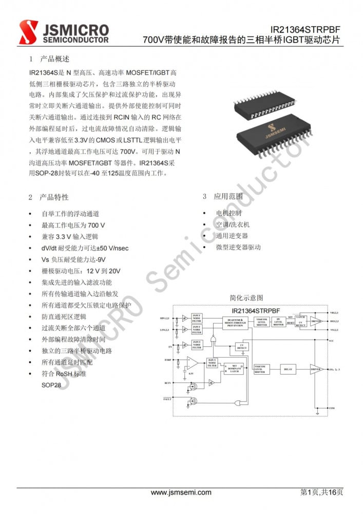 IR21364STRPBF-JSM datasheet page 1