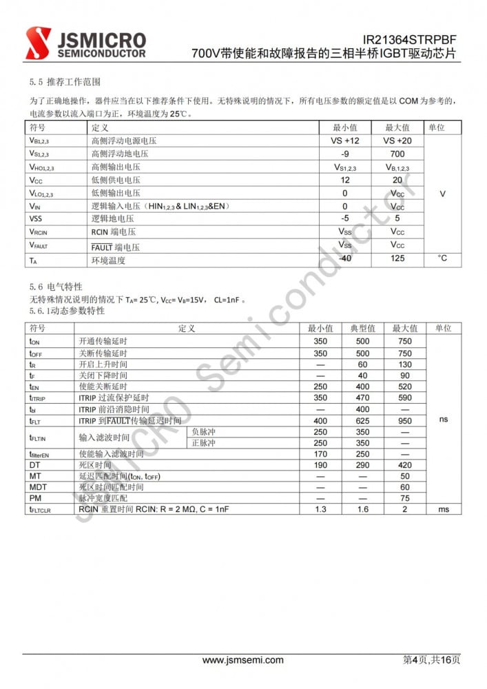 IR21364STRPBF-JSM datasheet page 4