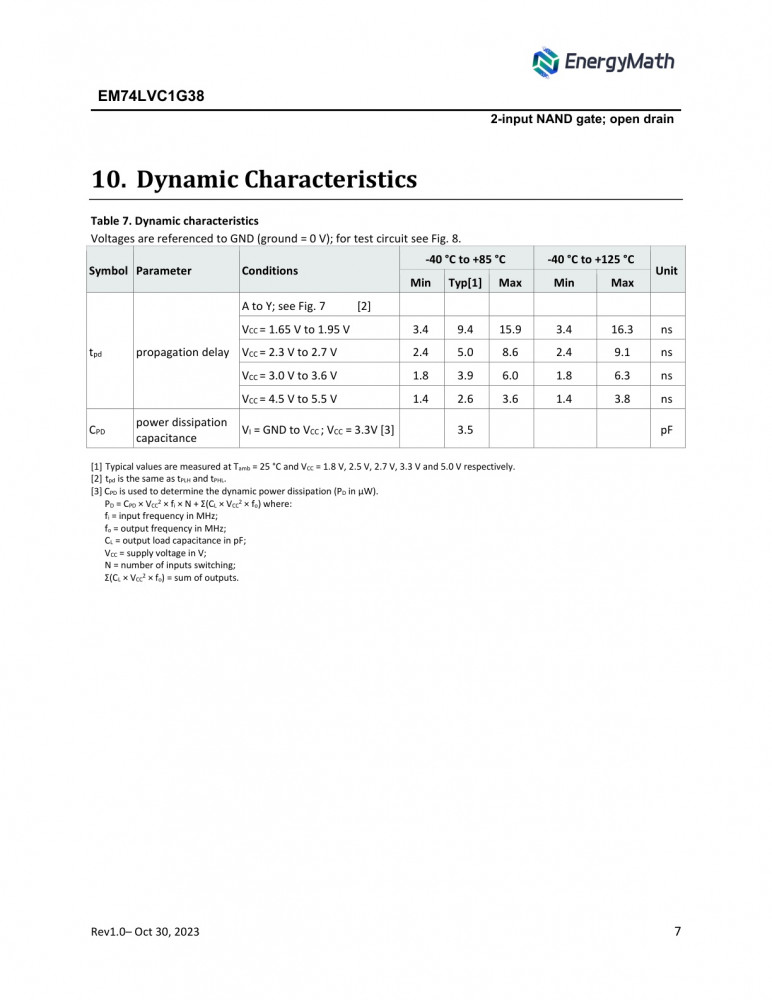 EM74LVC1G38GV datasheet page 7