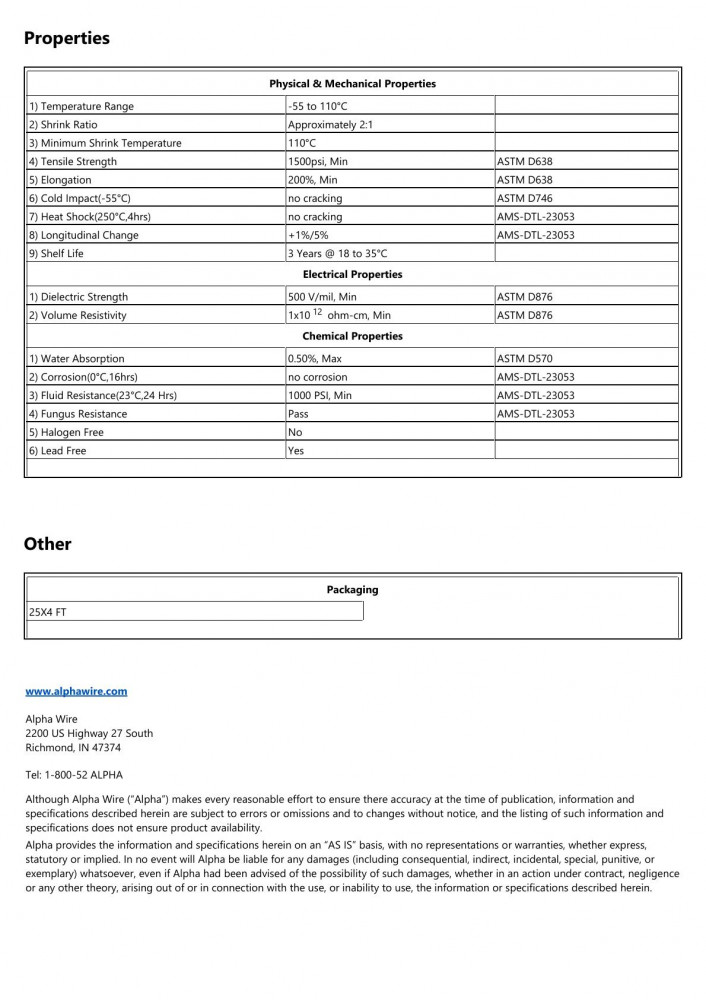Alpha Wire ST3023/16 BK103 technical document page 2