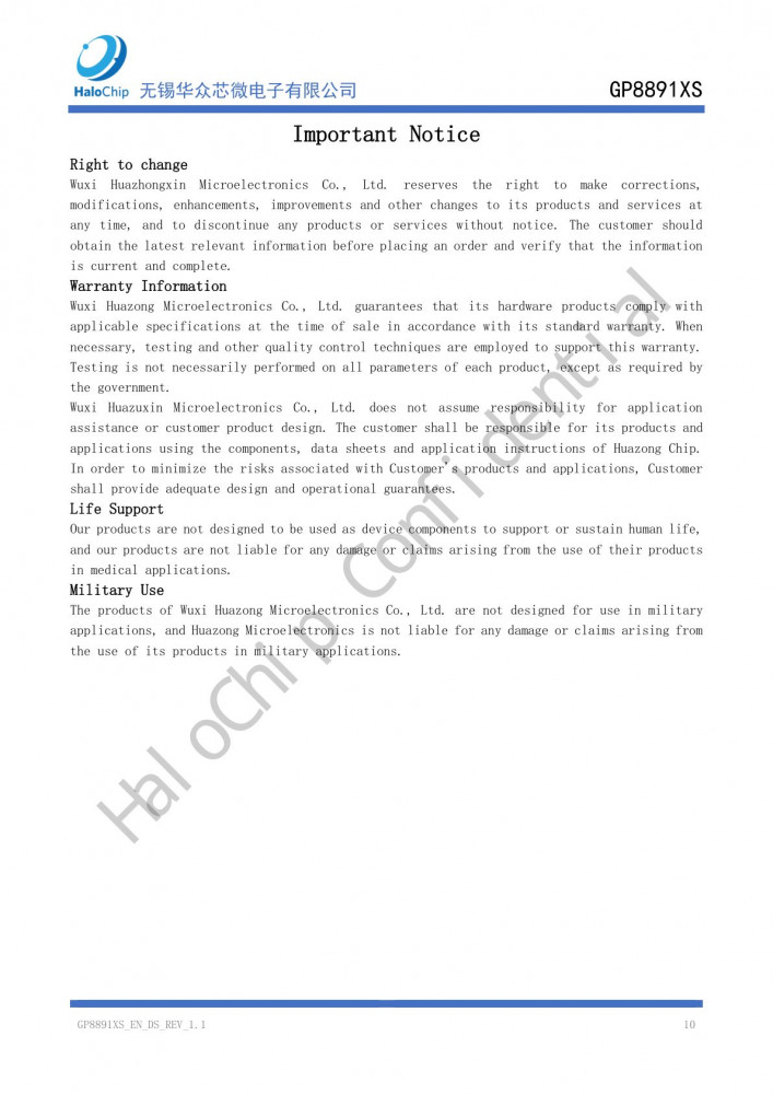 GP8891BS datasheet page 10