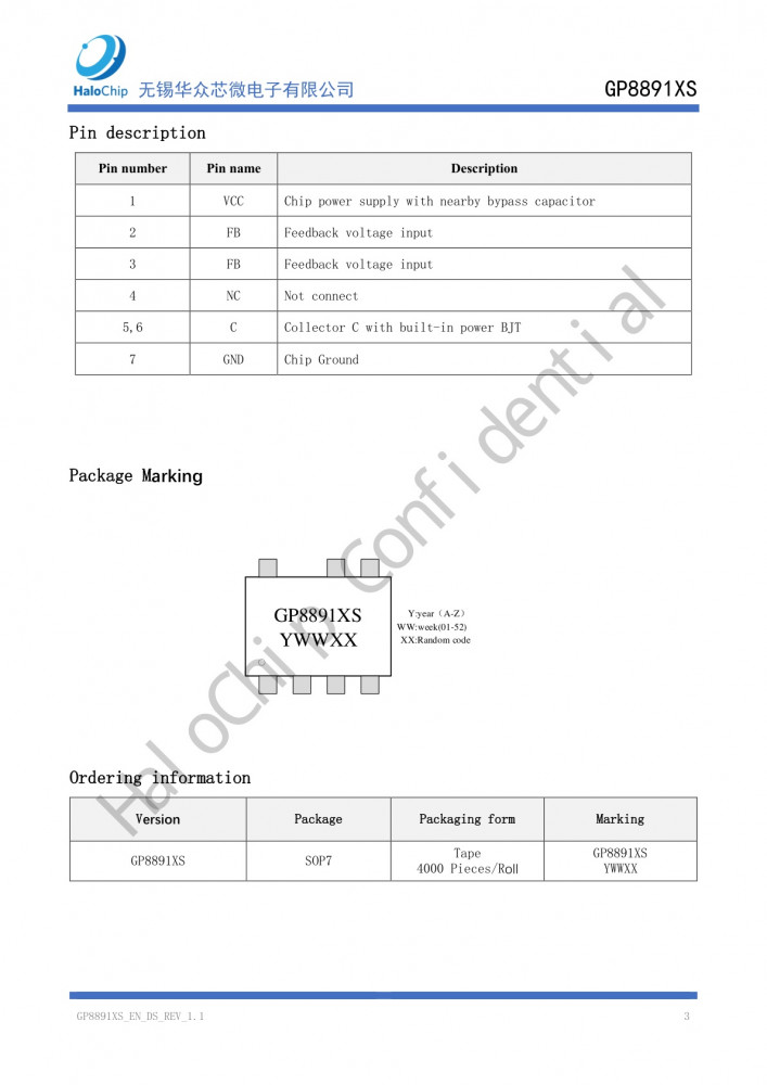 GP8891BS datasheet page 3