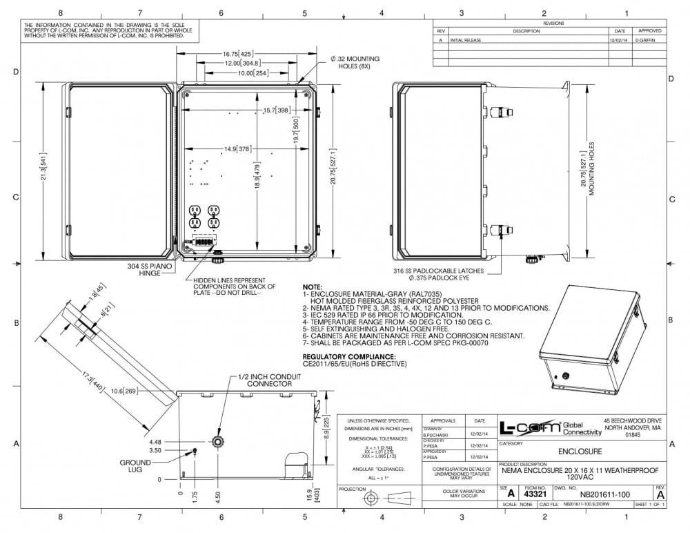 L-com NB201611-100 technical document page