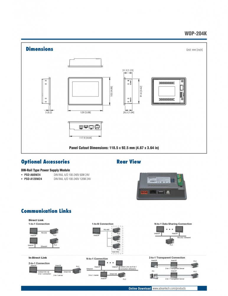 WOP-204K product document page 2