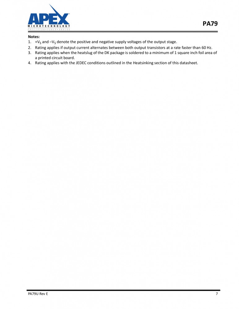 APEX PA79 datasheet page 7