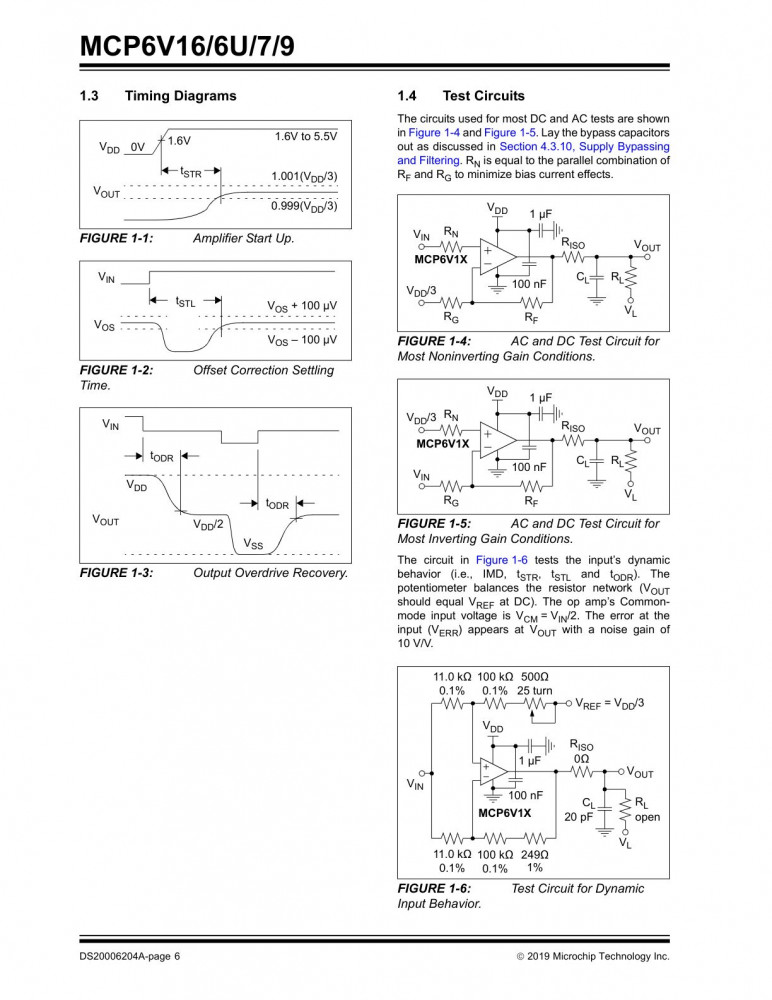 MCP6V16U datasheet page 6