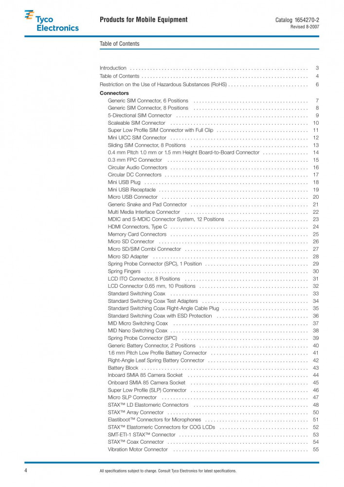 TE Connectivity product literature page 6