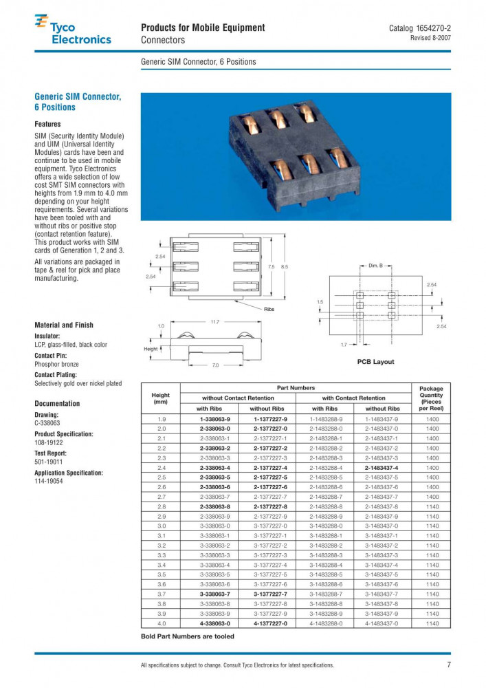 TE Connectivity product literature page 9