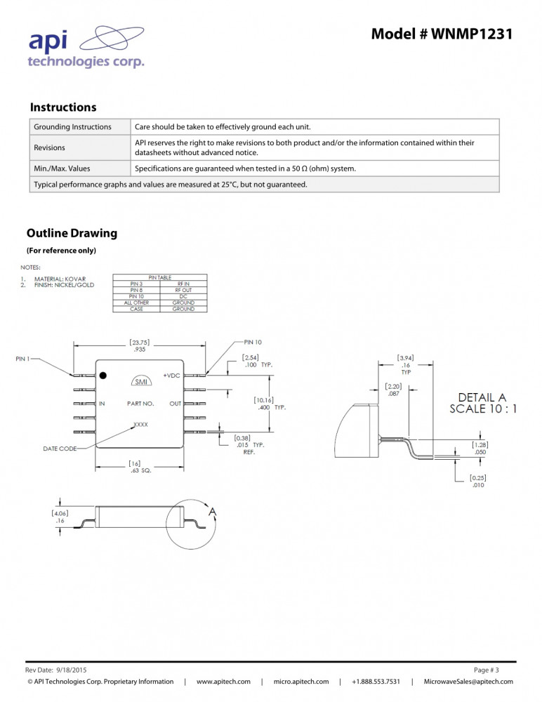 WNMP1231 datasheet page 3