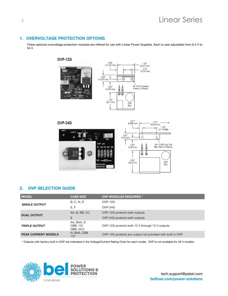 Bel Fuse Linear Series datasheet page 2