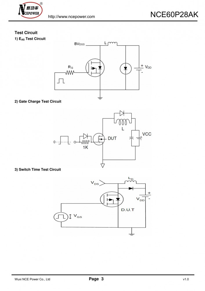 NCE60P28AK datasheet page 3