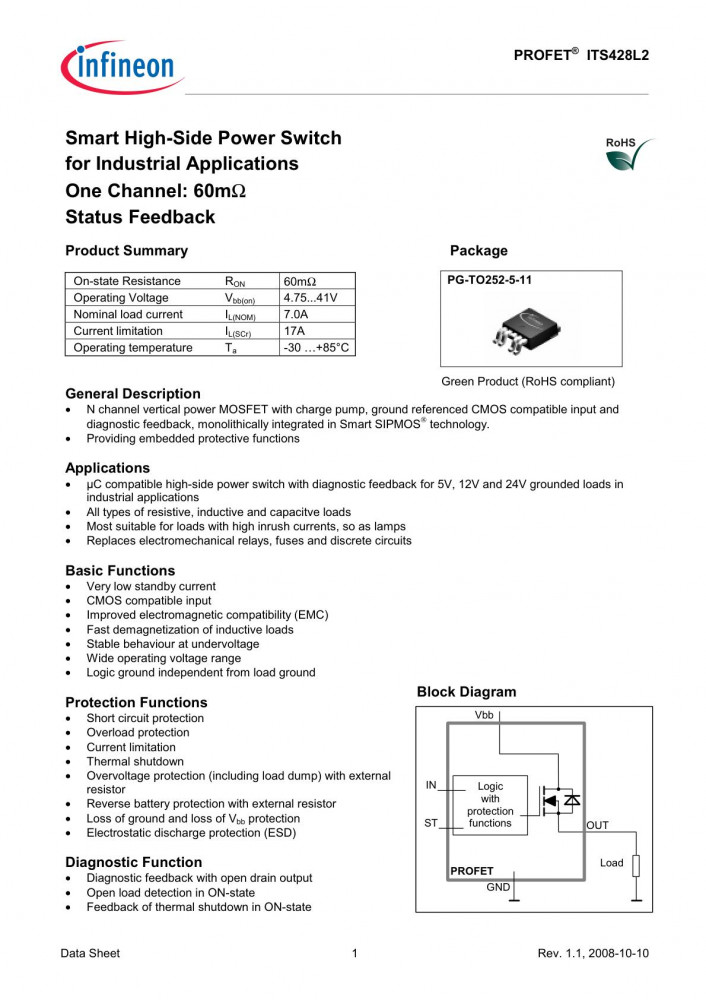 ITS428L2 datasheet page 1
