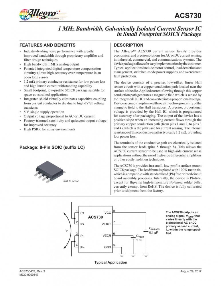 ACS730 datasheet page 1