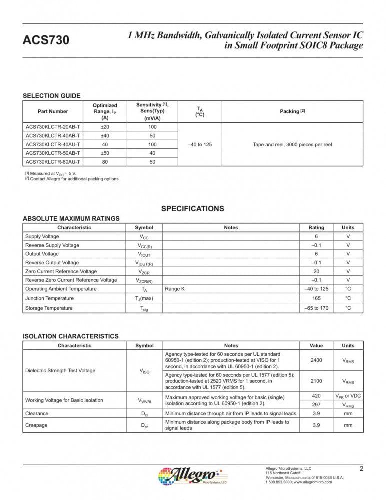 ACS730 datasheet page 2