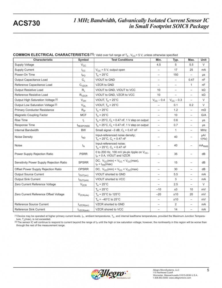 ACS730 datasheet page 5