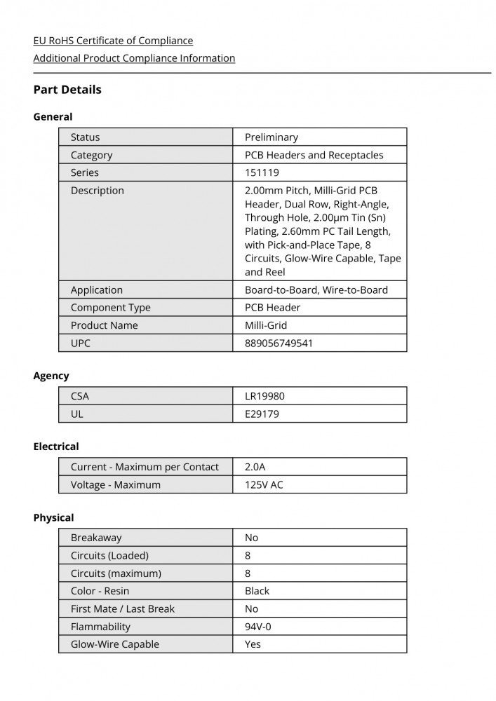 Molex Milli-Grid specification document preview, page 2