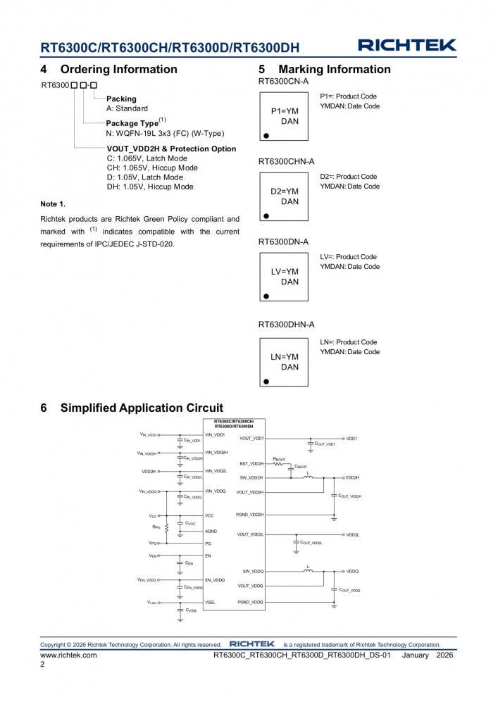 RT6300 family datasheet preview, page 2