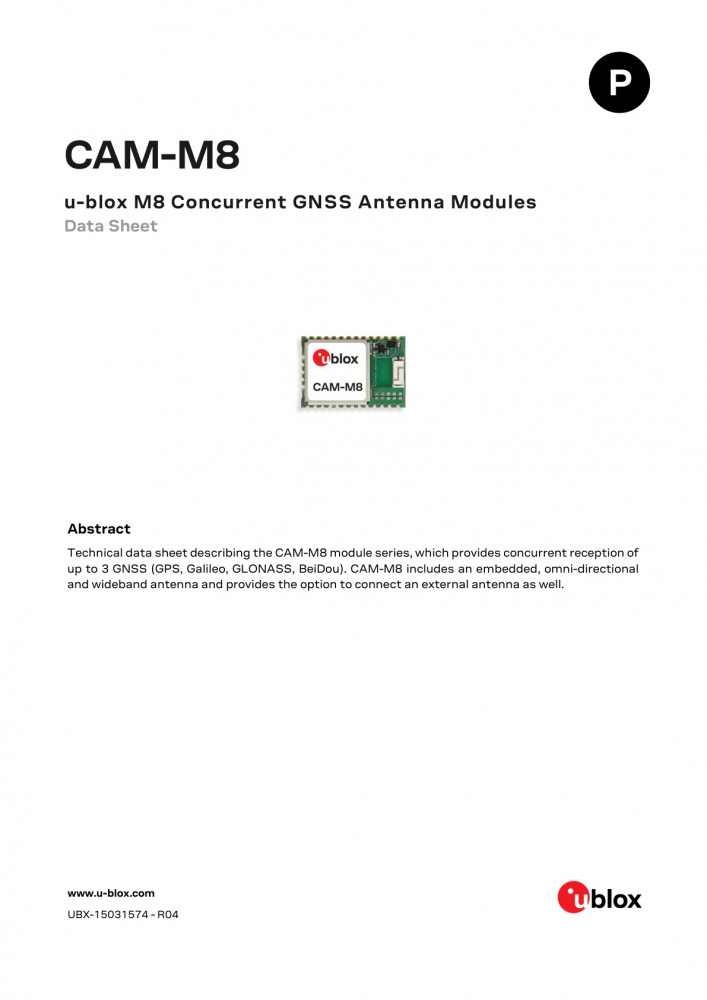 CAM-M8 datasheet page 1
