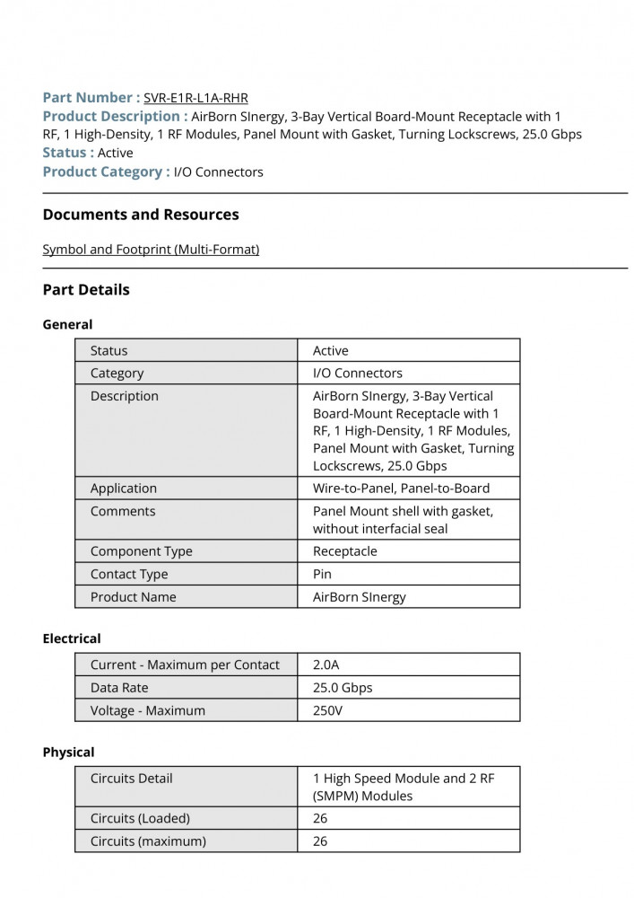 SVR-E1R-L1A-RHR technical document preview, page 1
