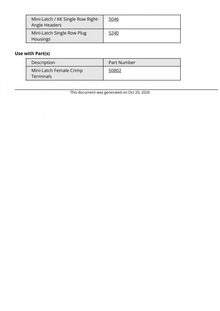 Technical document image 3 for MOLEX 511911500