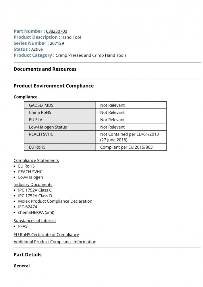 638250700 product document image, page 1