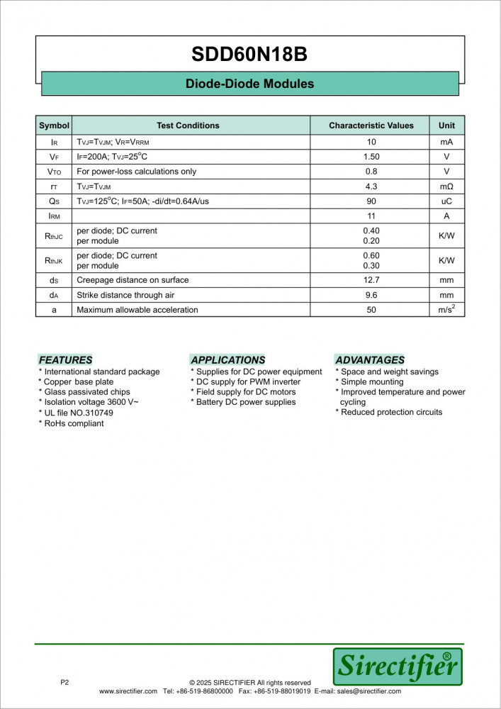 SDD60N18B datasheet page 2