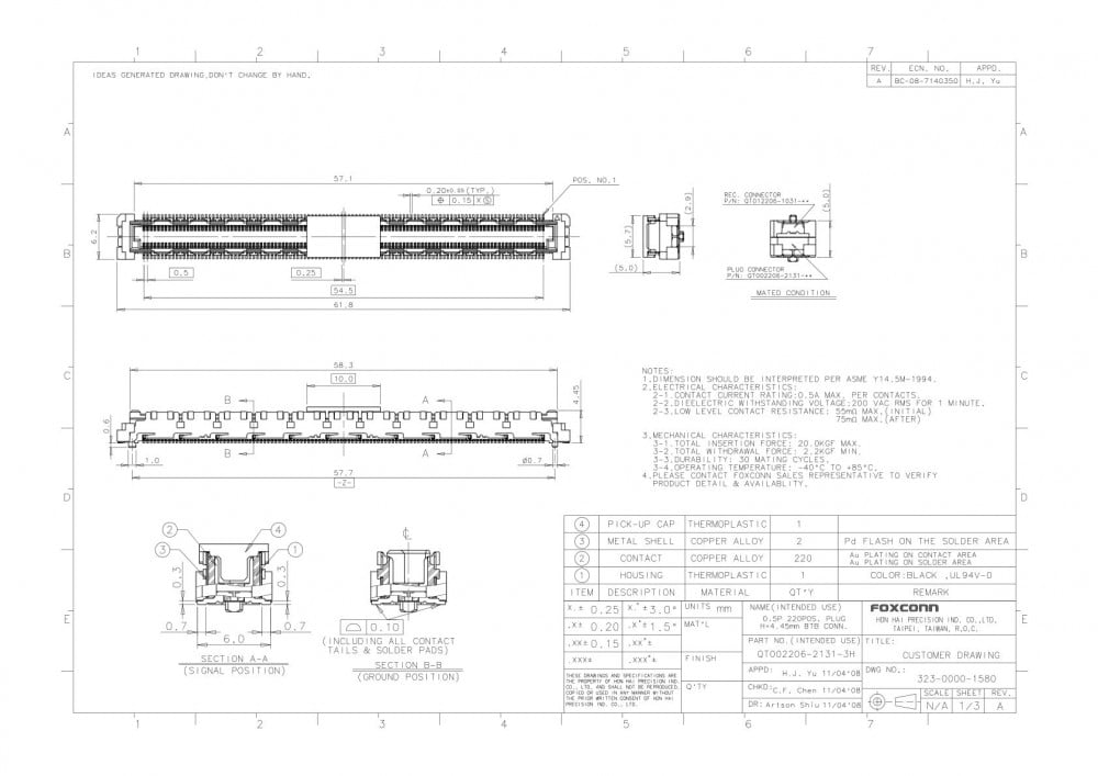 QT002206-2131-3H customer drawing page 1