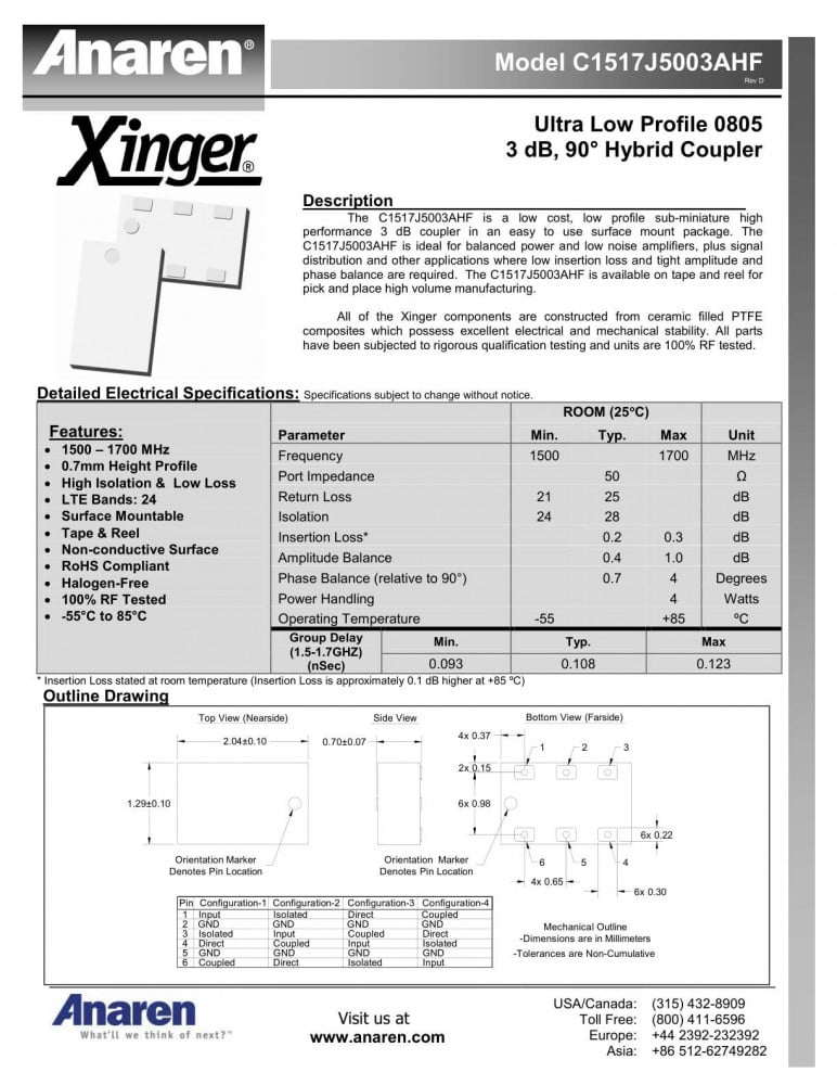 C1517J5003AHF datasheet page 1