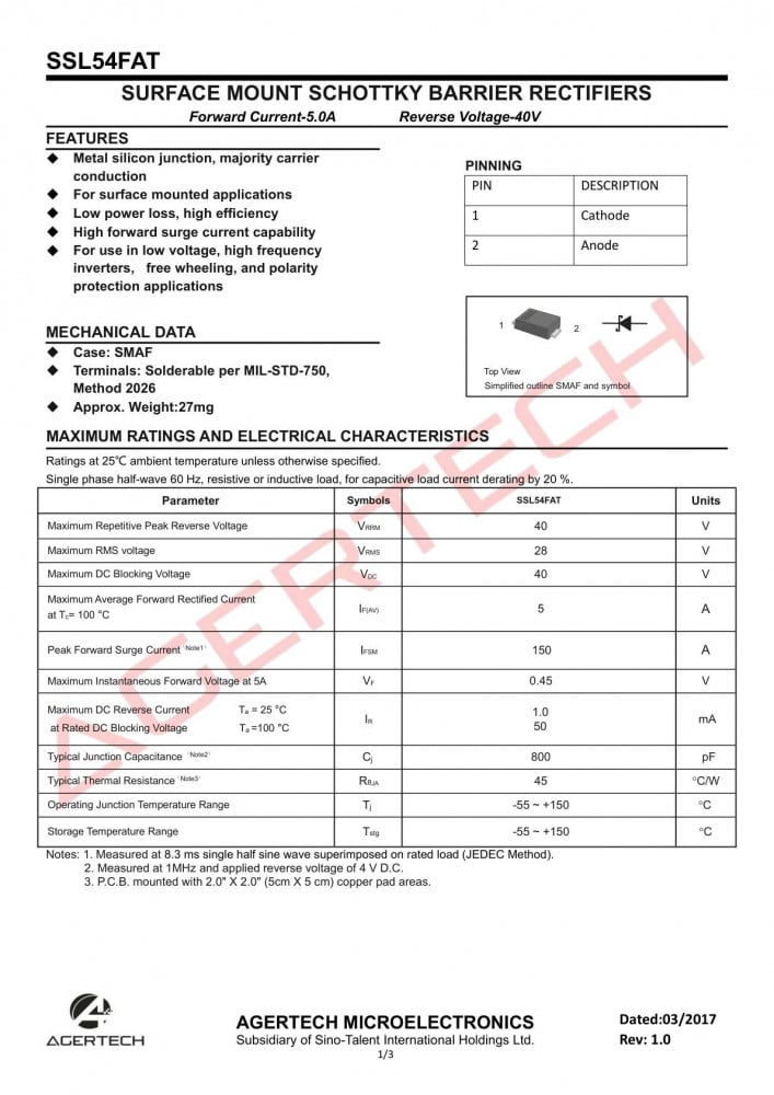 SSL54FAT datasheet page 1