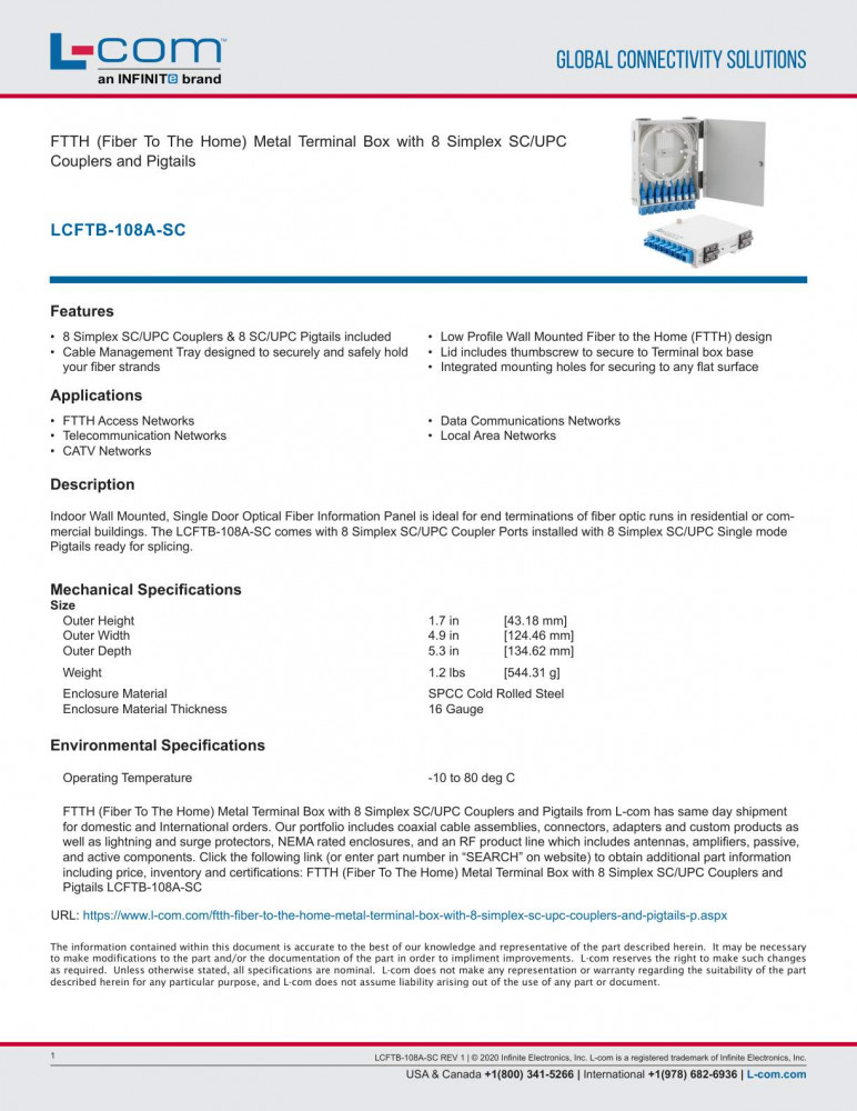 LCFTB-108A-SC technical drawing page 1