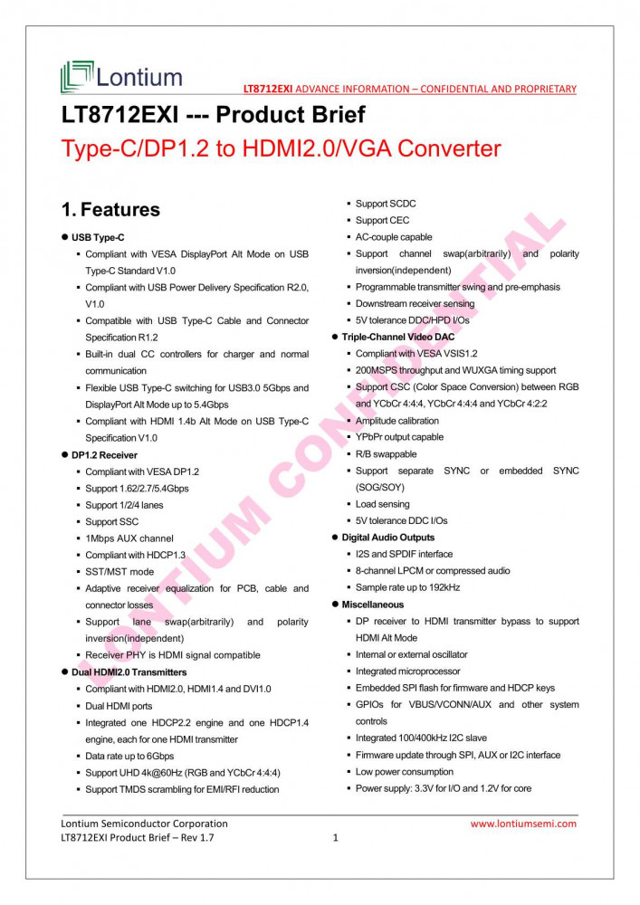 LT8712EXI technical document preview, page 1